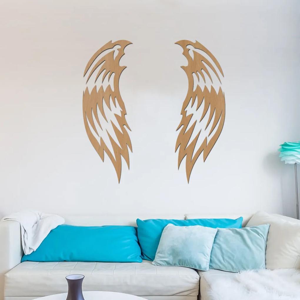 Dřevěná dekorace na zeď  Andělská křídla DARK Barevný vzor: Bílá, Rozměry (cm): 80x115