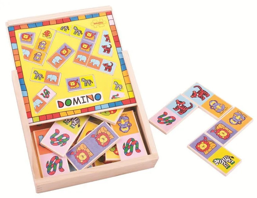 Bigjigs Toys Dřevěné domino se zvířátky