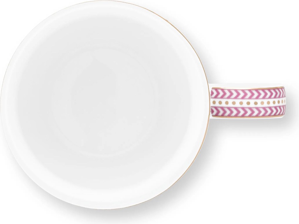 Pip Studio Jolie Dots Gold hrnek 350ml, růžový (hrnek z tenkostěnného porcelánu)