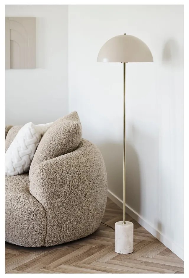 Béžová stojací lampa s kovovým stínidlem (výška 155 cm) Sheffield – House Nordic