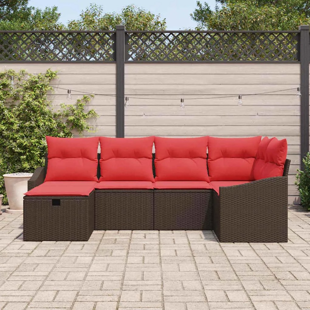 Set pohovek 6 ks Hnědá polyratan 3359283