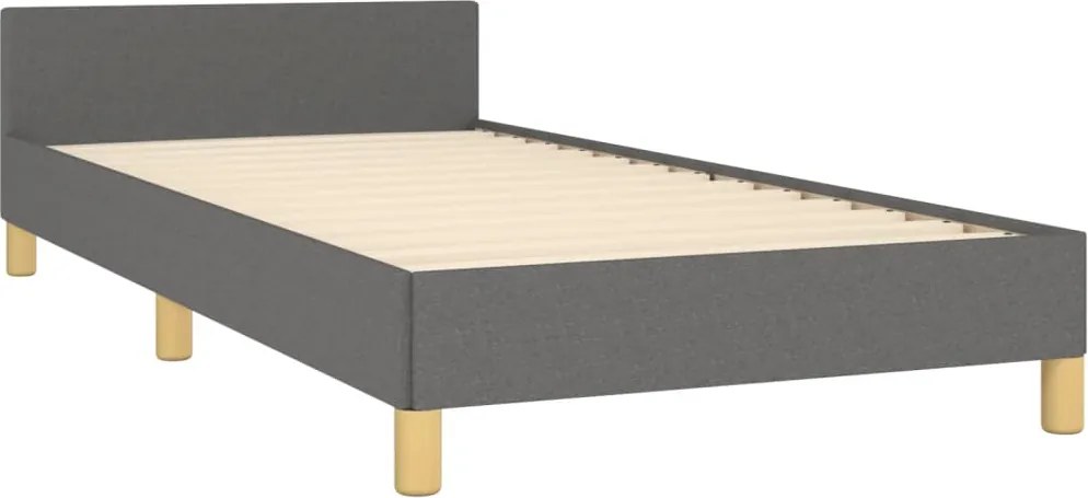 Rám postele bez matrace tmavě šedá 100 x 200 cm textil 3124872
