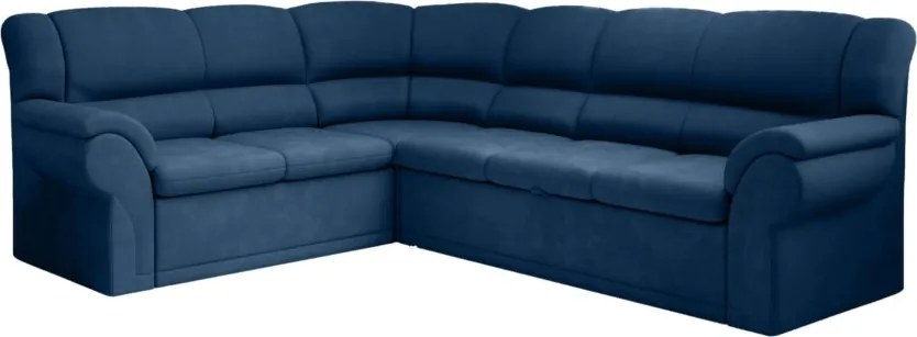 Rozkládací rohová sedačka ALEXIA DELUXE 270x220 levý roh modrá