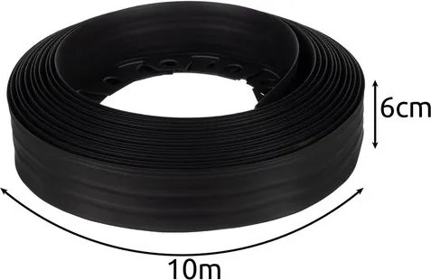 Zahradní plastový obrubník 60mm, 10m s kolíky Gardlov 24562