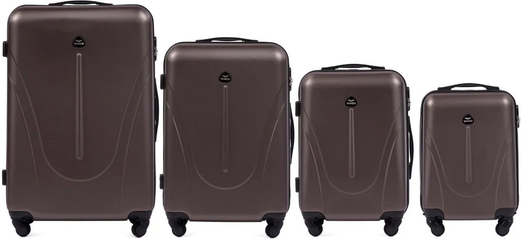 MAXMAX Moderní cestovní kufry SHARK - hnědé