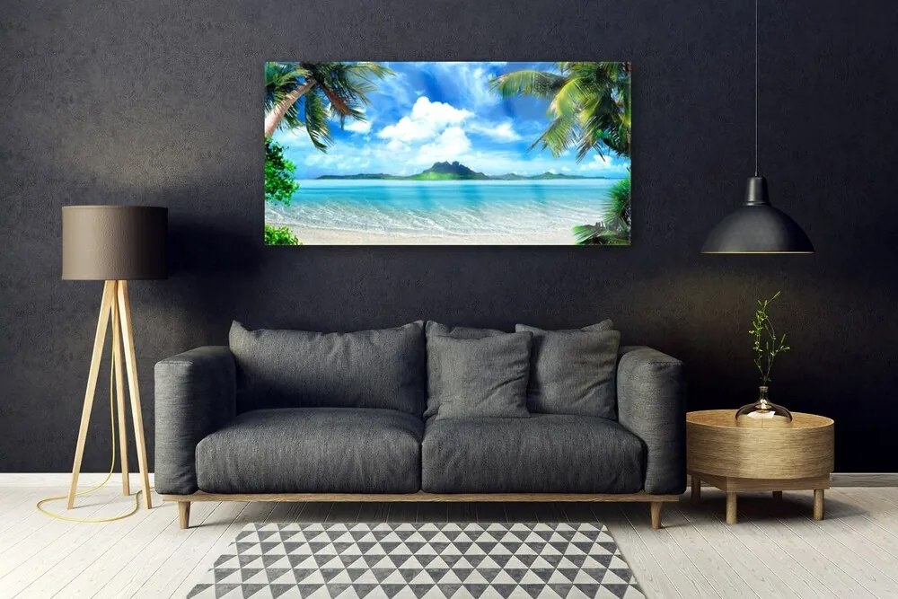 Plexisklo-obraz Palmy Moře Tropický Ostrov 120x60 cm