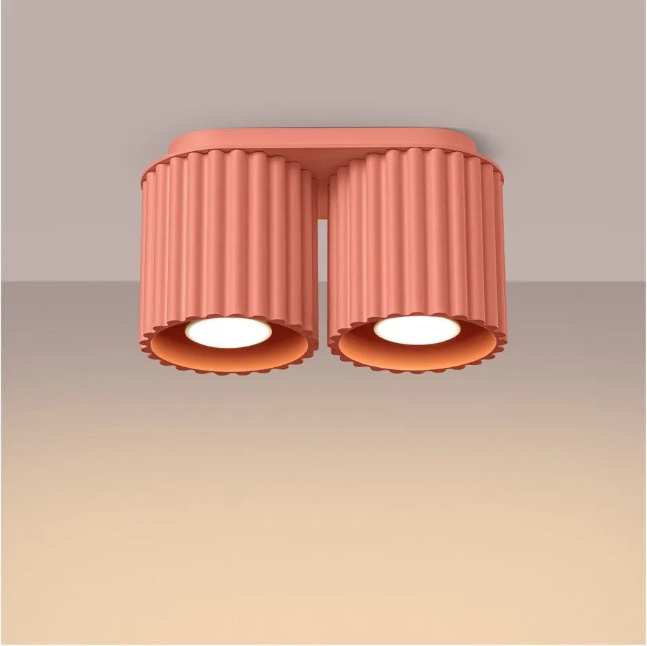 Broskvové kovové bodové svítidlo 10x21 cm Zora – Sollux