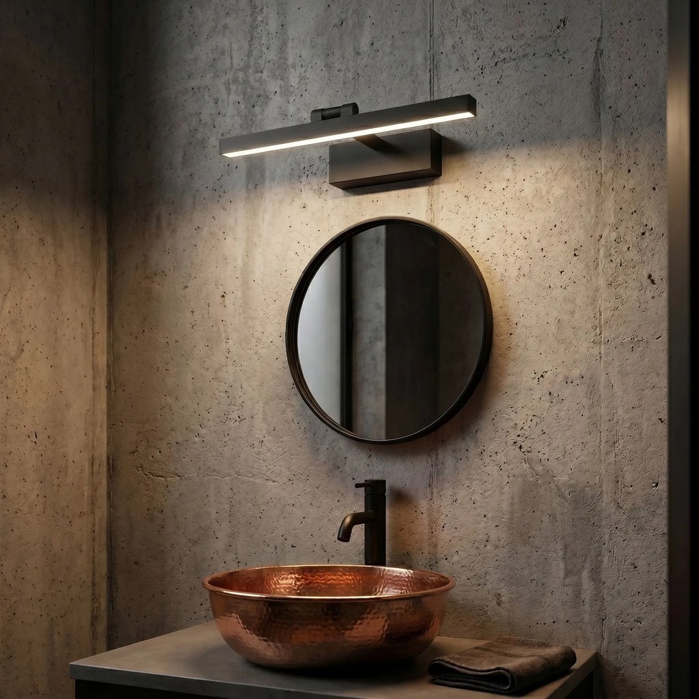 Toolight Rea, Koupelnové nástěnné LED svítidlo APP1866-1W 40 cm Black, OSW-66022