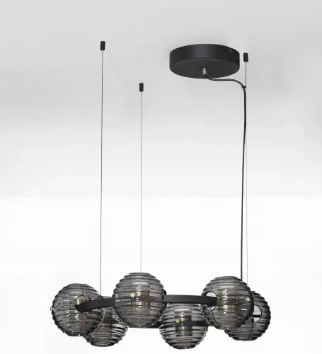LED stmívatelný černo-zlatý moderní lustr Las