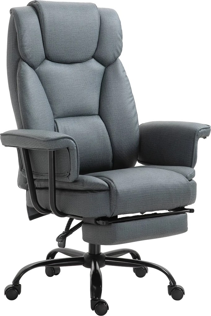 Vinsetto Kancelářská Židle Ergonomická Výkonná Židle 360° Otočná Počítačová Židle Výškově Nastavitelná S Opěrkou Hlava a Polstrovanými Opěrkami Rukou