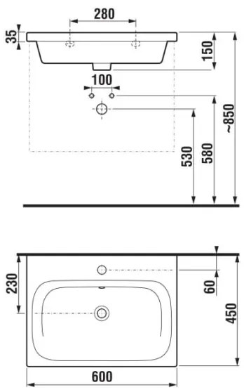 JIKA H8127130001041 - Závěsné umyvadlo MIO 60x45 cm keramika/bílá