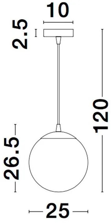 Nova Luce Závěsné svítidlo NAZIO, 25cm, E27 1x12W Barva: Zlatá