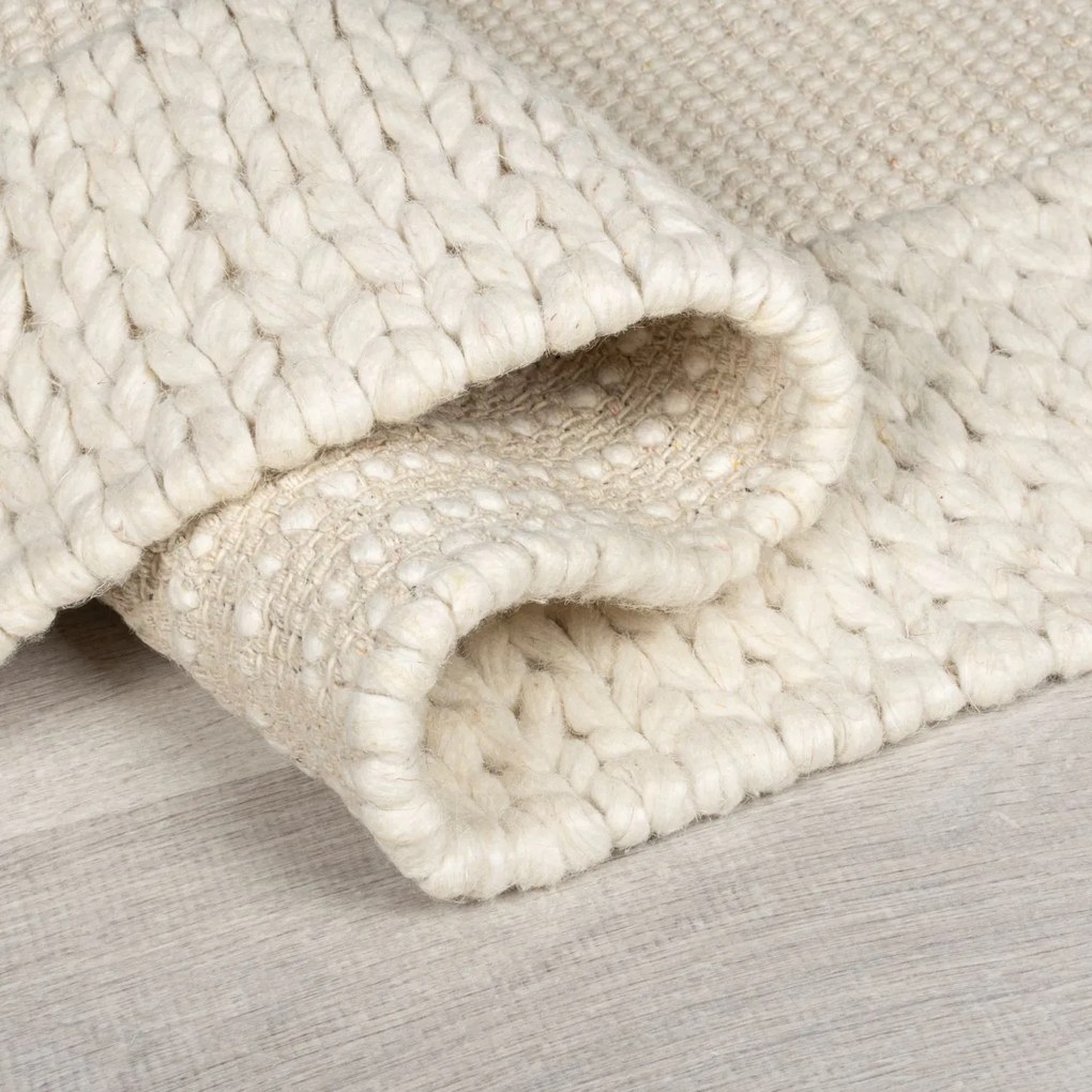 Flair Rugs, Kusový koberec Rue Plait Natural, 160x230, bílá, ložnice