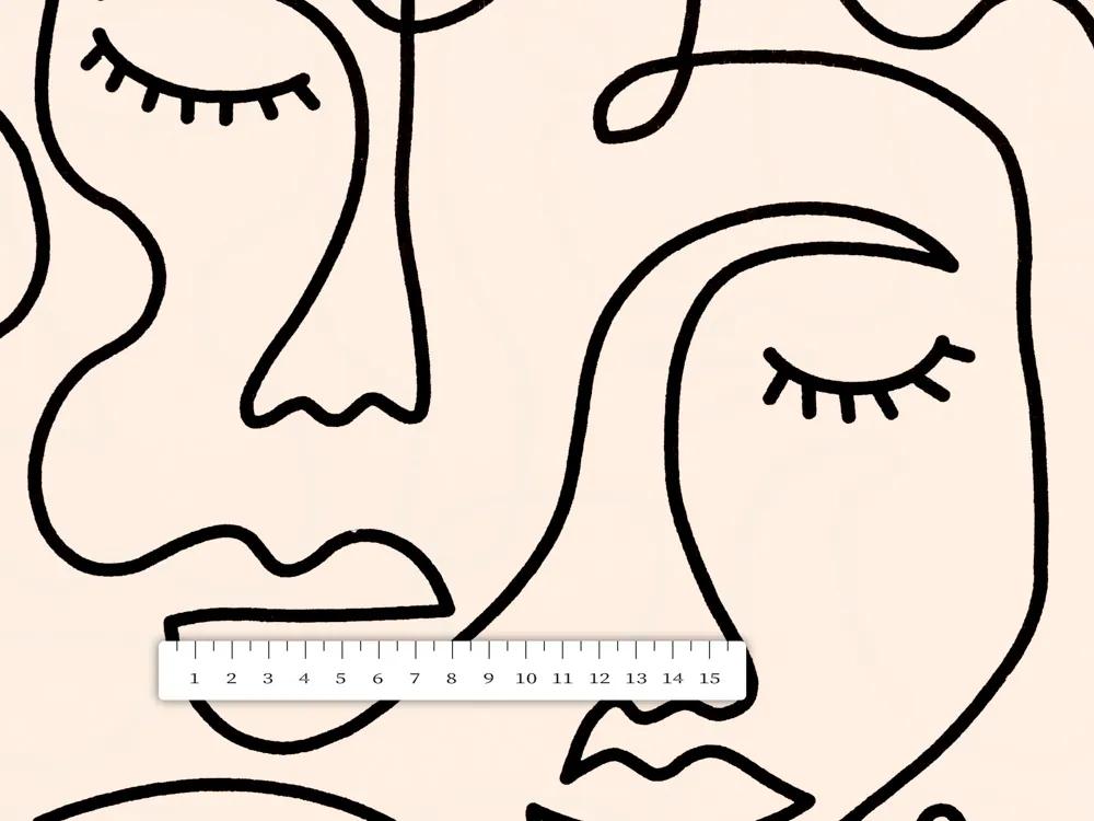 Biante Bavlněný čtvercový ubrus Sandra SA-397 Abstraktní tváře na tělovém 150x150 cm