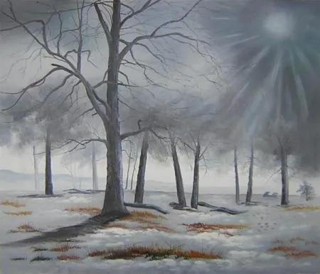 Zimní les - 60 x 90 cm