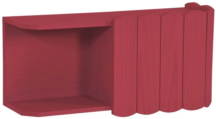 Červená police na zeď z bukového dřeva HARTÔ, délka 74 cm