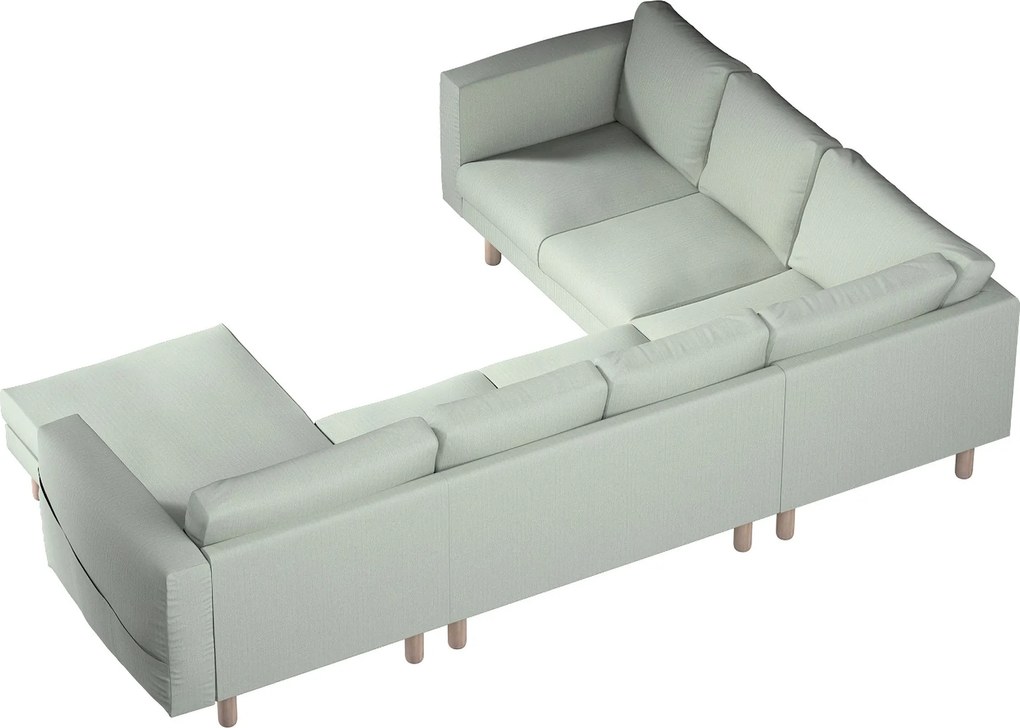 Potah na pohovku IKEA Norsborg rohová, 5-místná se šezlongem barva modrá látka pletený vzor