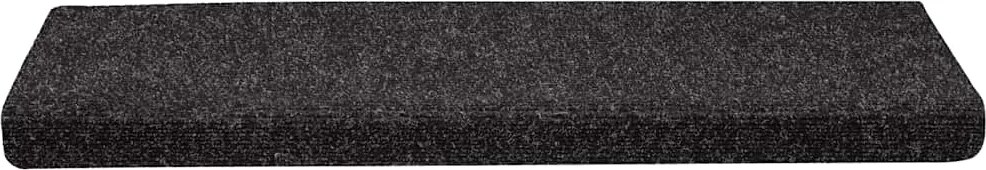 Schodové rohože samolepicí 30 ks 65 x 21 x 4 cm černé s obdélníkovým okrajem 3365693