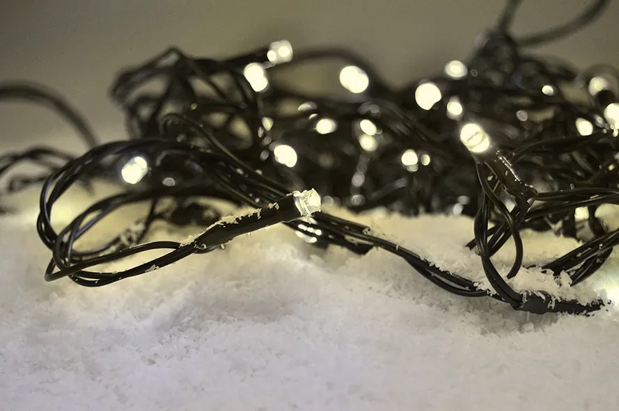 SOLIGHT LED vánoční řetěz, 3m, 20 LED, 3 x AA, teplé bílé světlo, zelený kabel