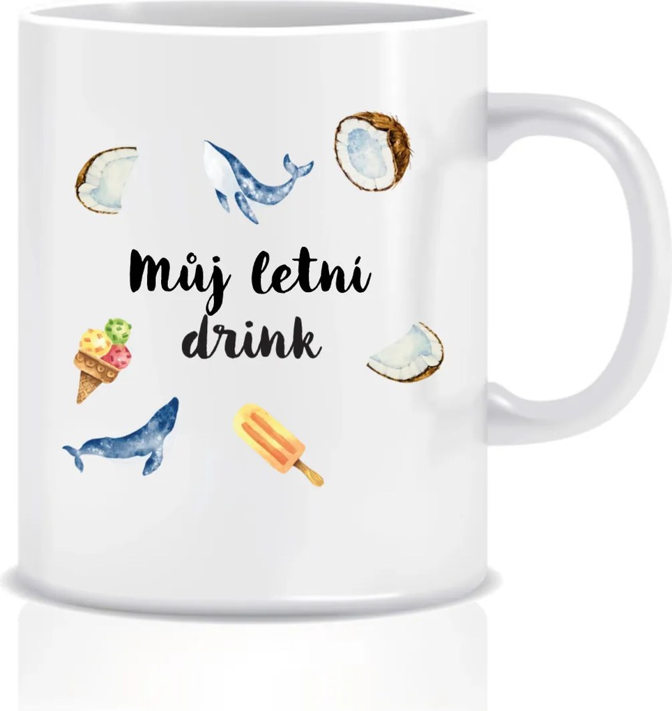 Personalizovaný klasický bílý keramický hrníček 300 ml s letním mixem