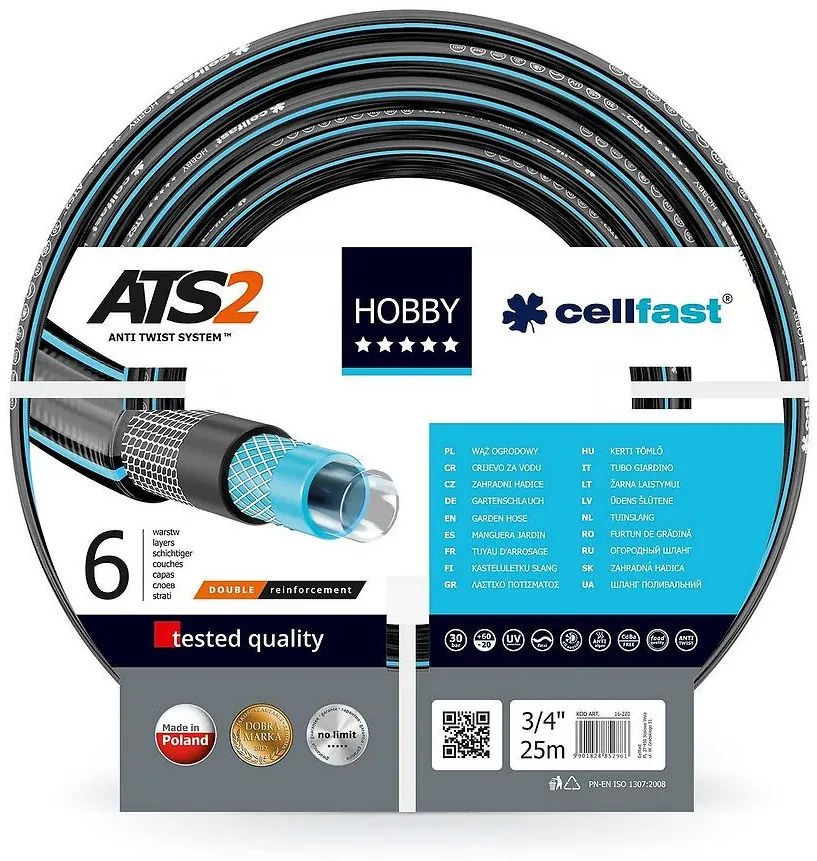 Hadice zahradní Hobby ATS 6 VRSTV 3/4 25mb 16-220