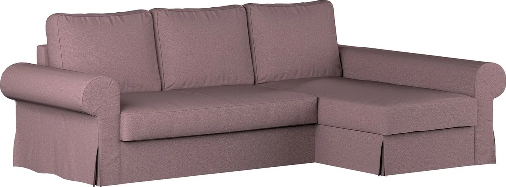 Potah na pohovku IKEA Backabro rozkládací se šezlongem barva růžová látka pletený vzor