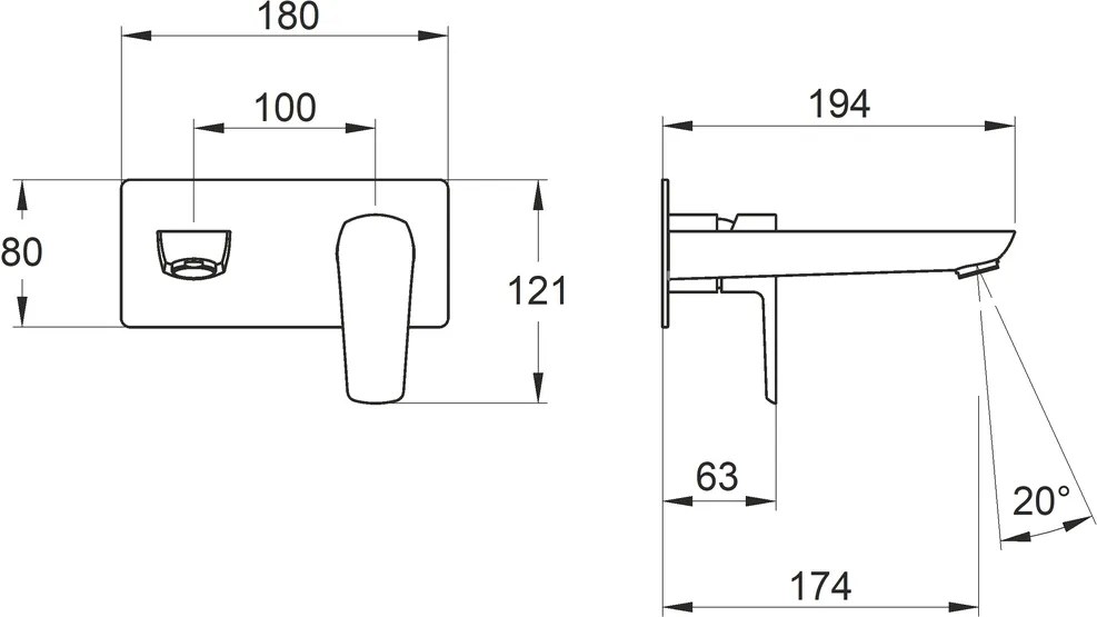 Novaservis Metalia 58 - Umyvadlová baterie pod omítku včetně tělesa, chrom, 58200,0