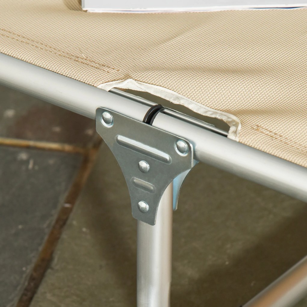 Outsunny skládací zahradní lehátko s polštářem ergonomické relaxační lehátko s 4stupňově nastavitelným opěradlem, hliníkové, nosnost až 120 kg, vhodn…