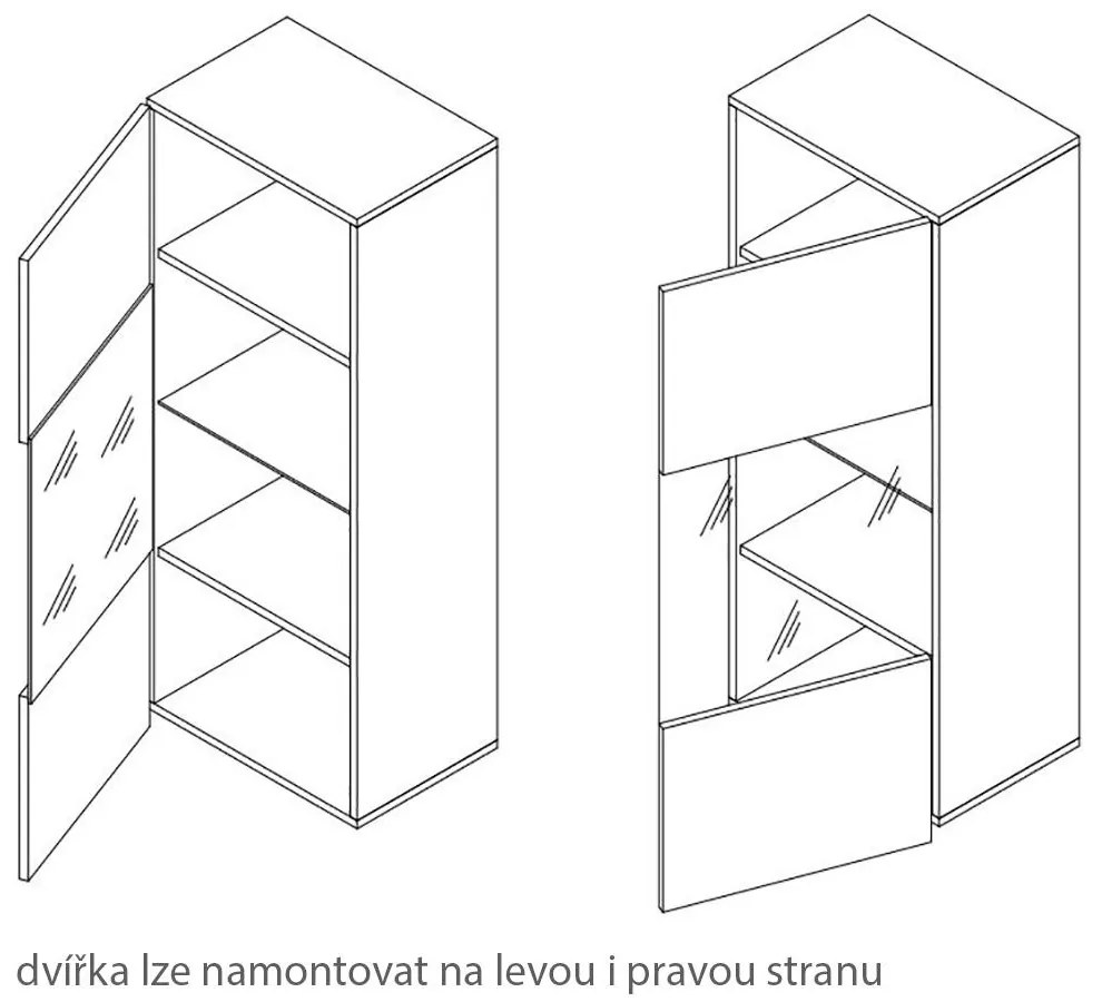 Obývací stěna CALABRINI b | 220 cm + komoda 100 cm | 5 dílů G | bílá lesk