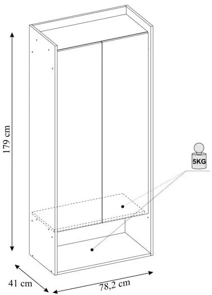 Regál MOBIUS 2D přírodní ořech/starorůžová