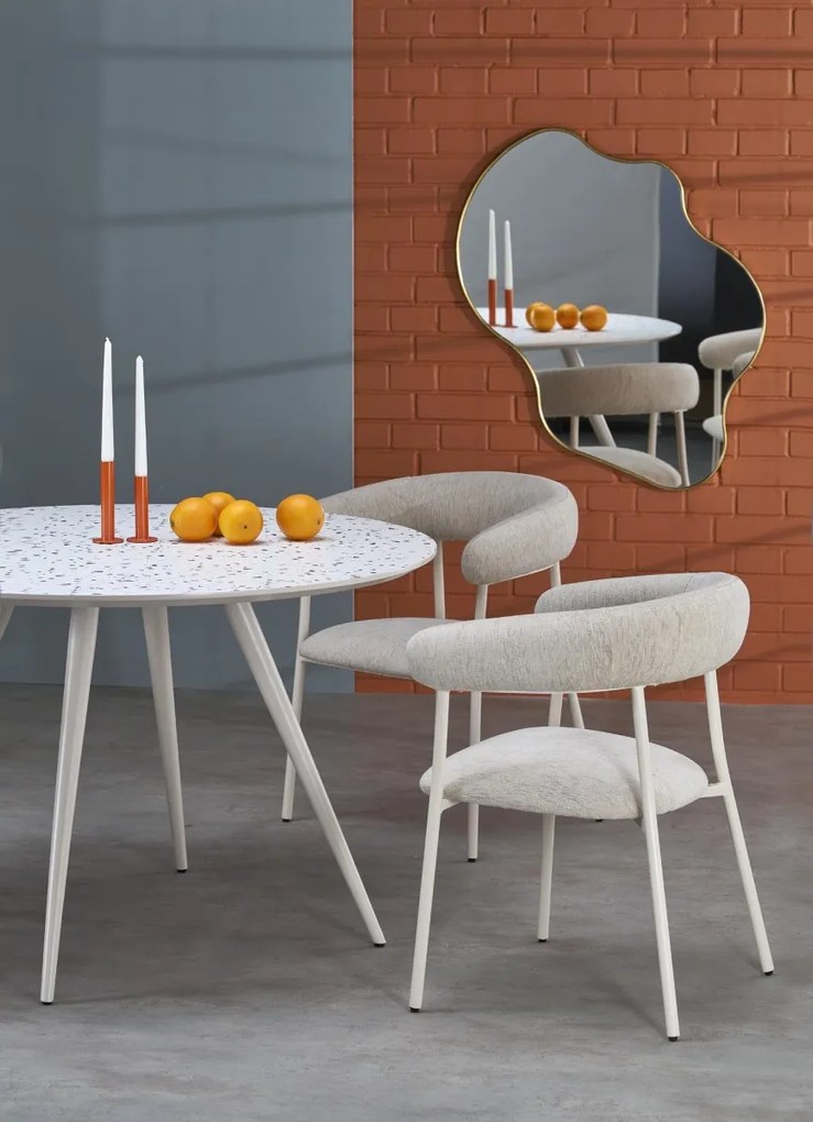 Jídelní stůl Aramis 120 cm terrazzo bílý