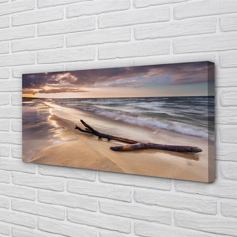 Obrazy na plátně Gdańsk Beach sea sunset 100x50 cm
