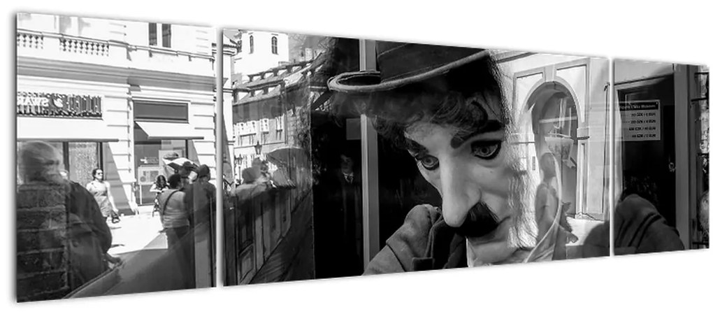 Obraz - Charles Chaplin v Praze (170x50 cm)