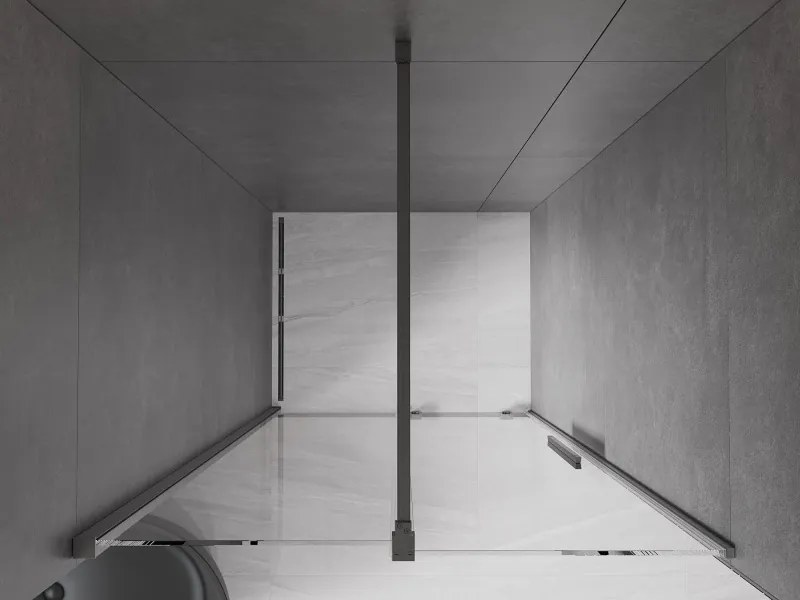 Mexen Velar, posuvné dveře do otvoru 90x200 cm, 8mm čiré sklo, grafitová matná, 871-090-000-01-66
