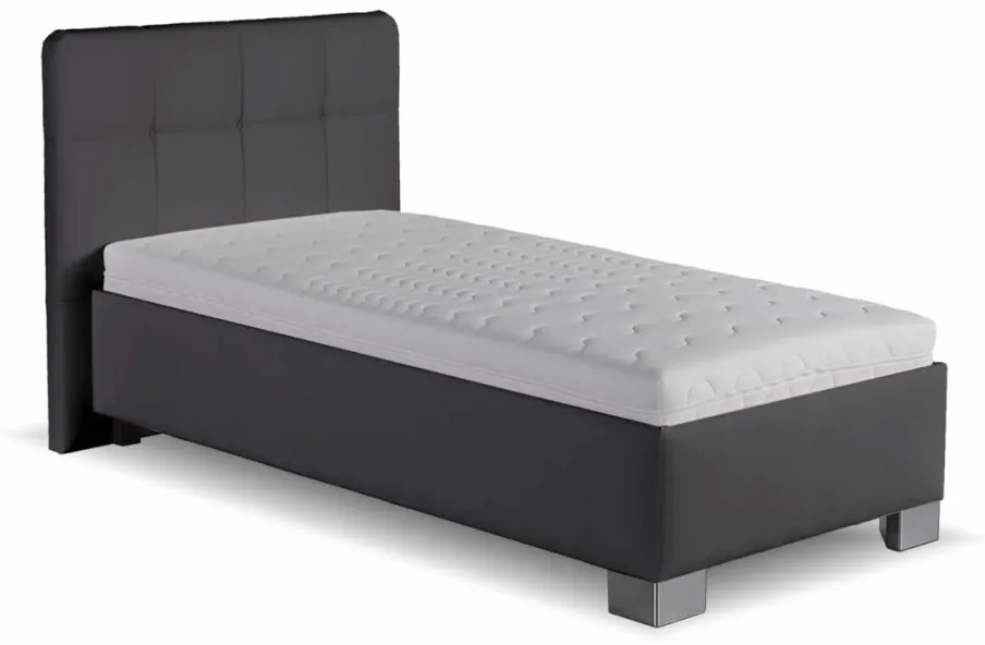 Čalouněná postel s úložným prostorem Kelly, 90x200, šedá BLANÁŘ
