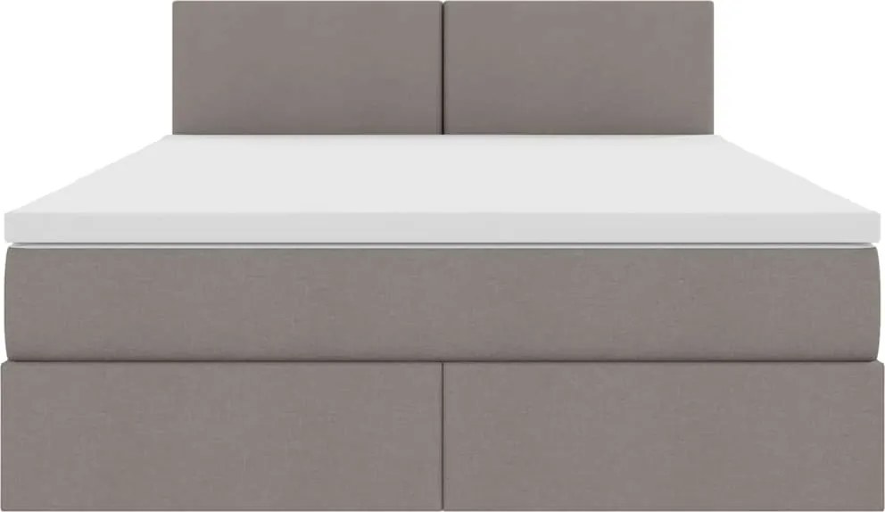 Postel s úložným prostorem a matrací Taupe 140 x 200 cm Samet 3370452