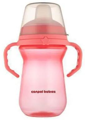 Canpol babies Hrneček se silikonovým pítkem FirstCup 250 ml Růžový