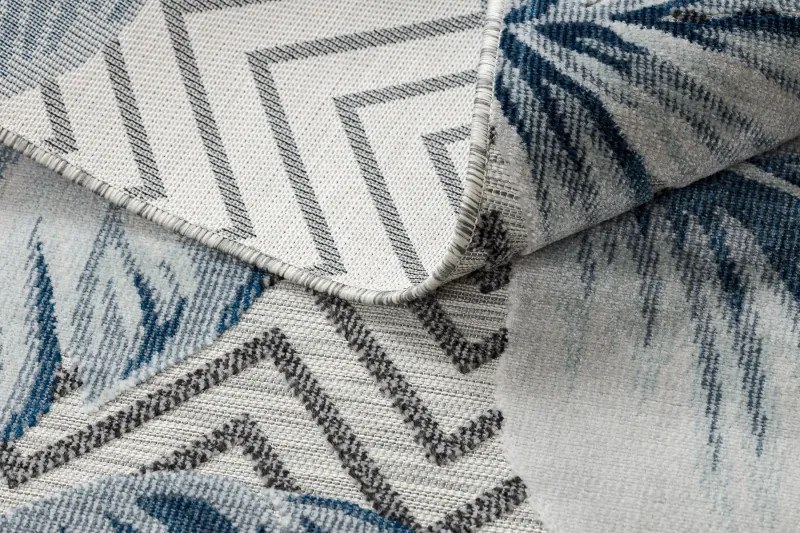 Dywany Łuszczów, Kusový koberec Botanic 65242 Feathers grey – na ven i na doma, 176x270, modrá, chodba / předsíň
