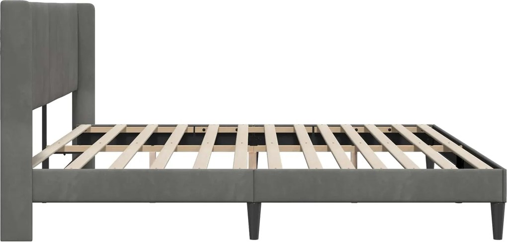 Rám postele s čelo Tmavě šedá 180 x 200 cm Samet 3414669