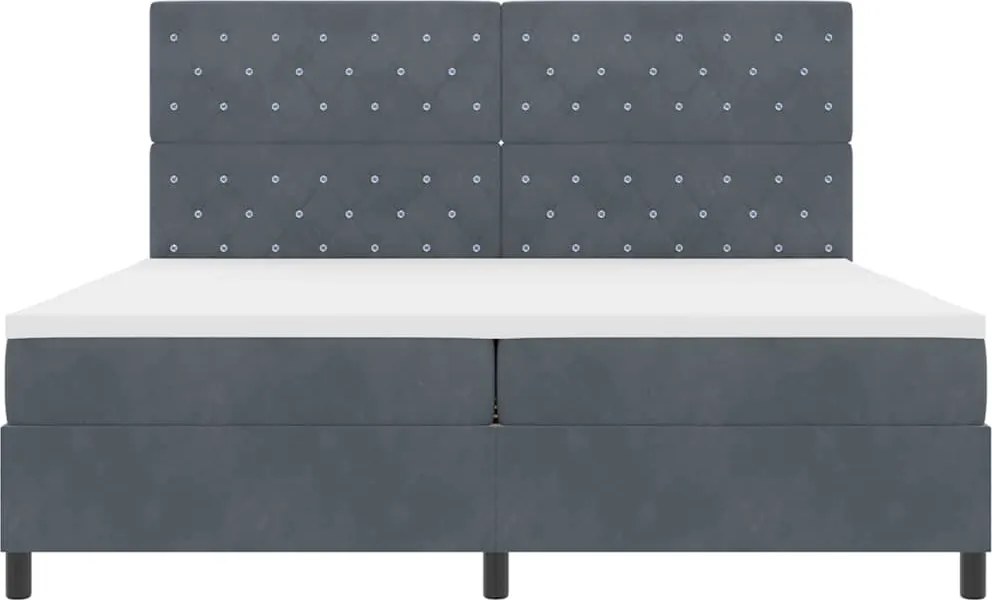 Postel s boxspringem s matrací Tmavě šedá 200 x 200 cm samet 3339789