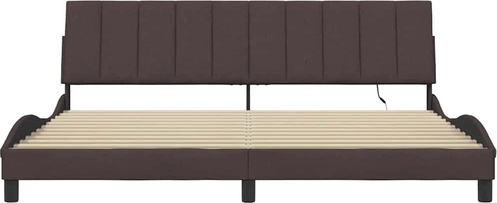 Rám postele bez matrace Hanko tmavě hnědý 200 x 200 cm textil 3310485