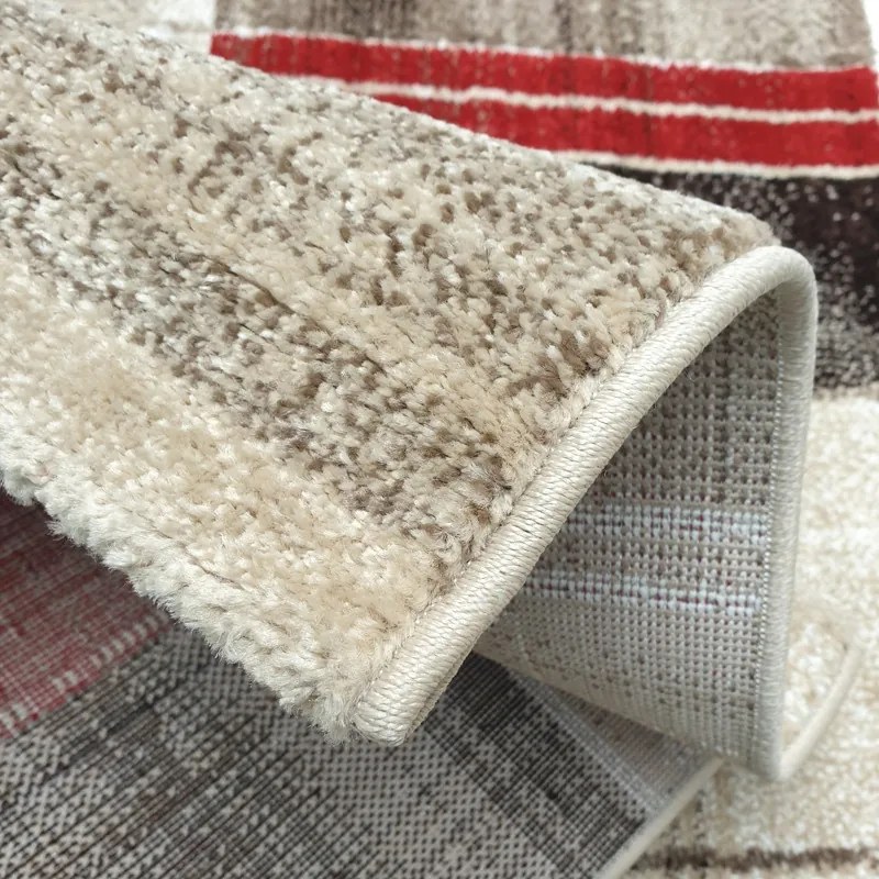 Spoltex, Kusový koberec Florentina 613-64 beige/red, 200x290, béžová, obývací pokoj