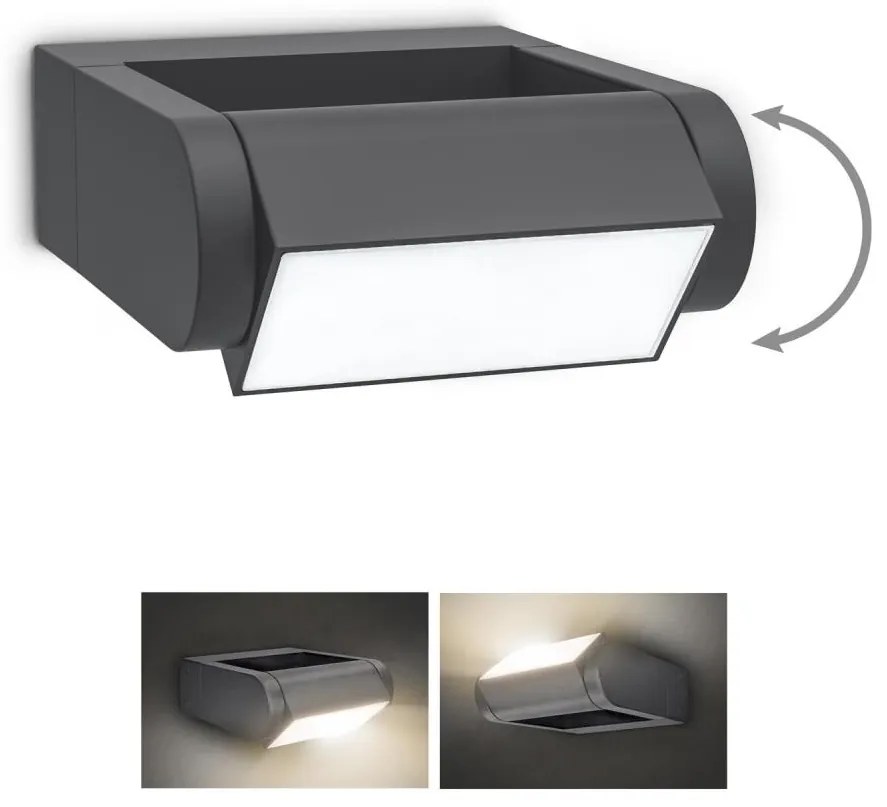 Brilagi - LED Venkovní nástěnné svítidlo CROTONE LED/7W/230V antracit IP54
