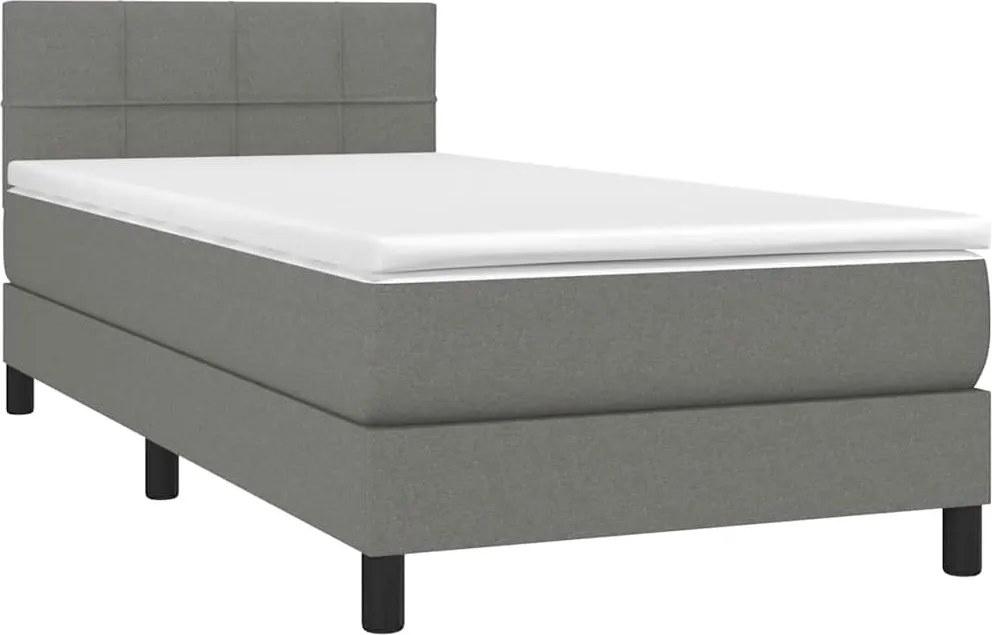 Box spring postel s matrací tmavě šedá 80 x 200 cm textil 3140010