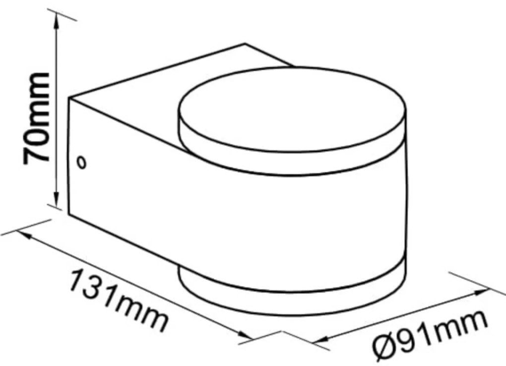 Trinity LIHGWA42 Venkovní nástěnné svítidlo Zelda Medium Up/Down LED 12,5W 3000K, antracit, průměr 9,1cm, IP54