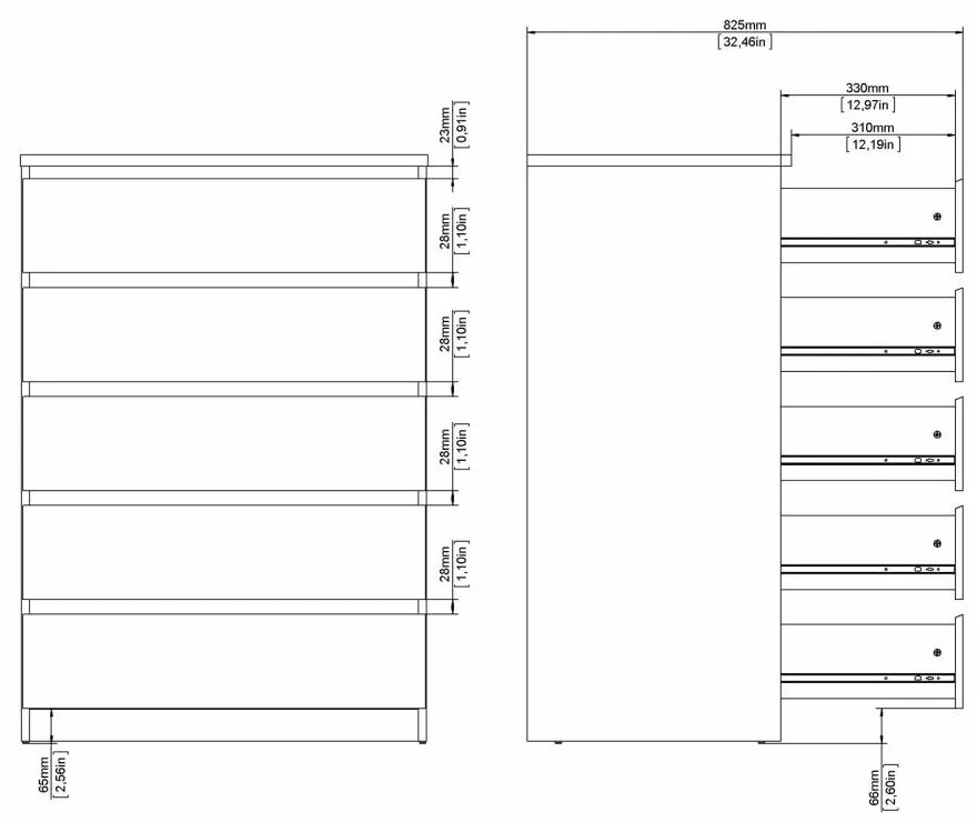 Tvilum Komoda Simplicity 231 bílý lesk
