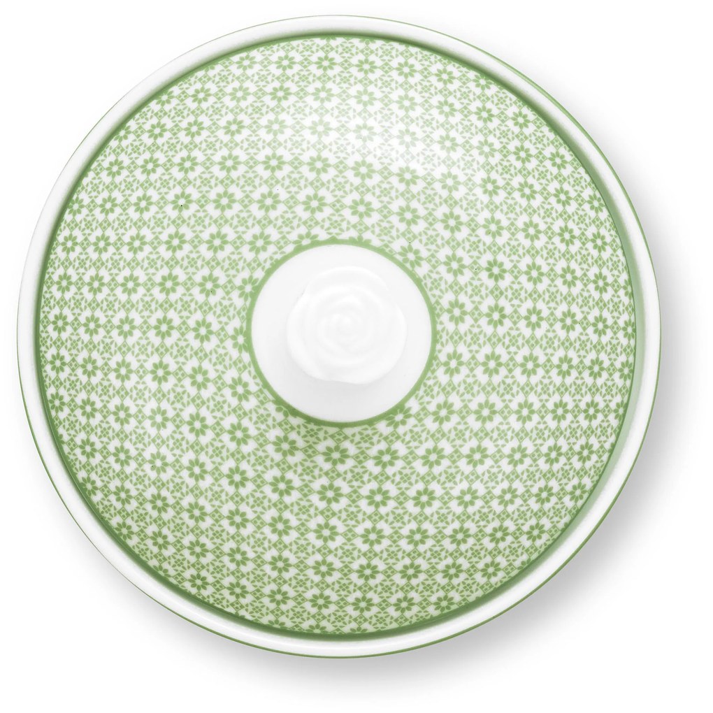 Pip Studio Lily & Lotus cukřenka 300ml, zelená (porcelánová cukřenka s víčkem 300ml)