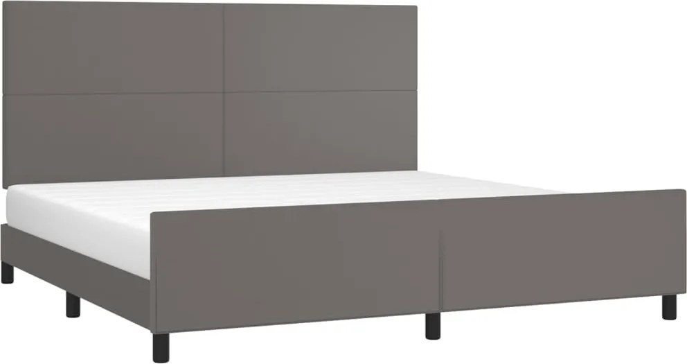 Rám postele s čelem šedý 200x200 cm umělá kůže 3125473