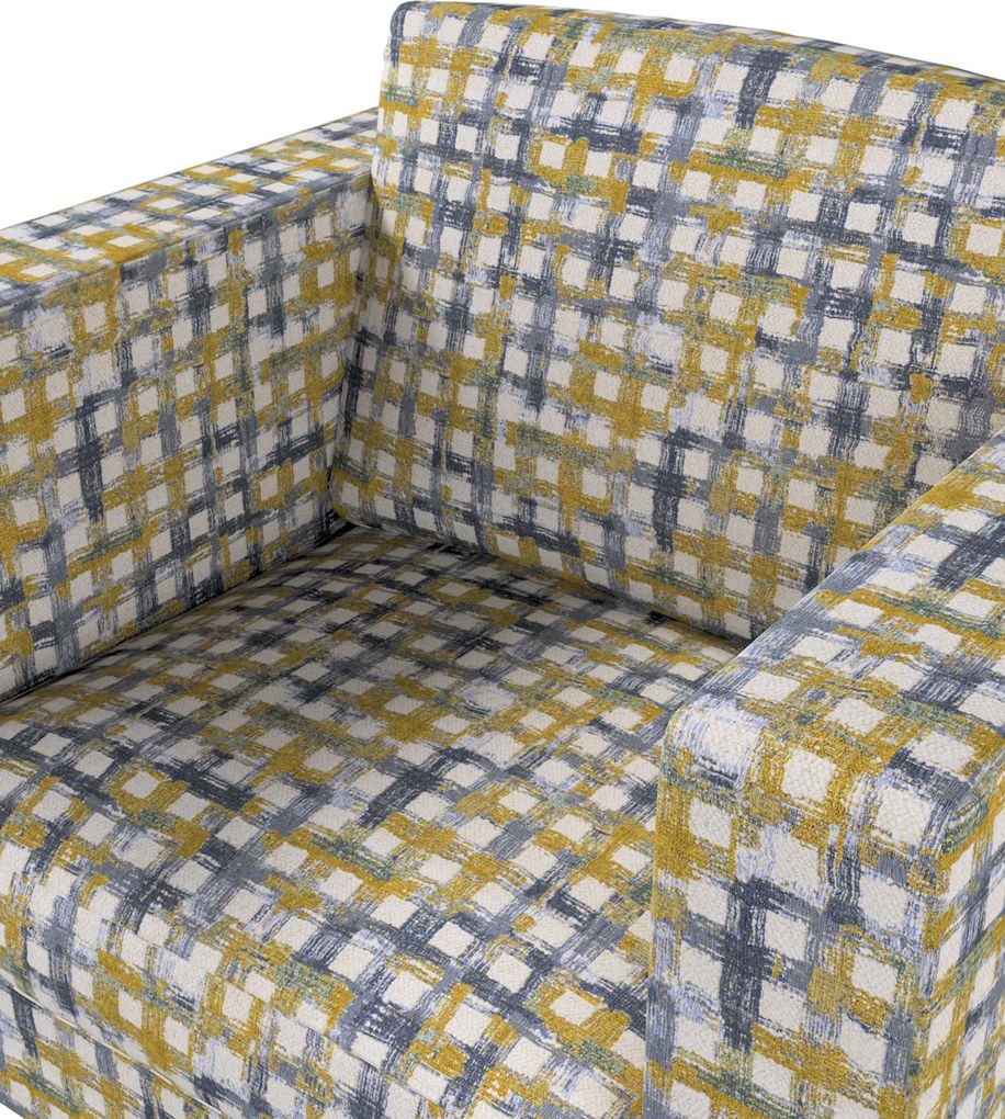 Potah na křesko IKEA Karlanda, krátký barva modrá látka pletený vzor, vzorované