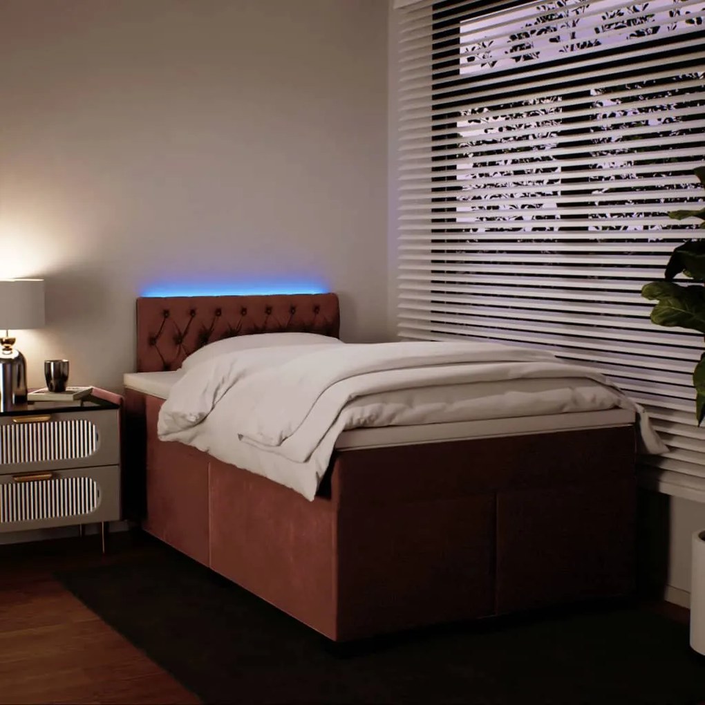 Box spring postel s matrací růžová 120 x 200 cm samet 3288593